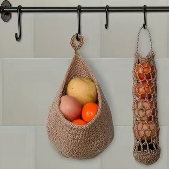 Kitchen | Jute Vegetable Wall Hanging Fruit Basket And Oniongarlic Bag ...